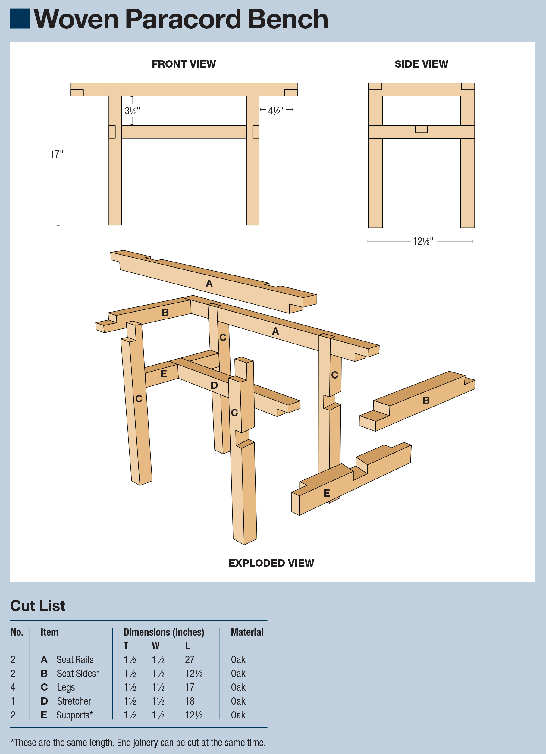Woven Paracord Bench | Popular Woodworking
