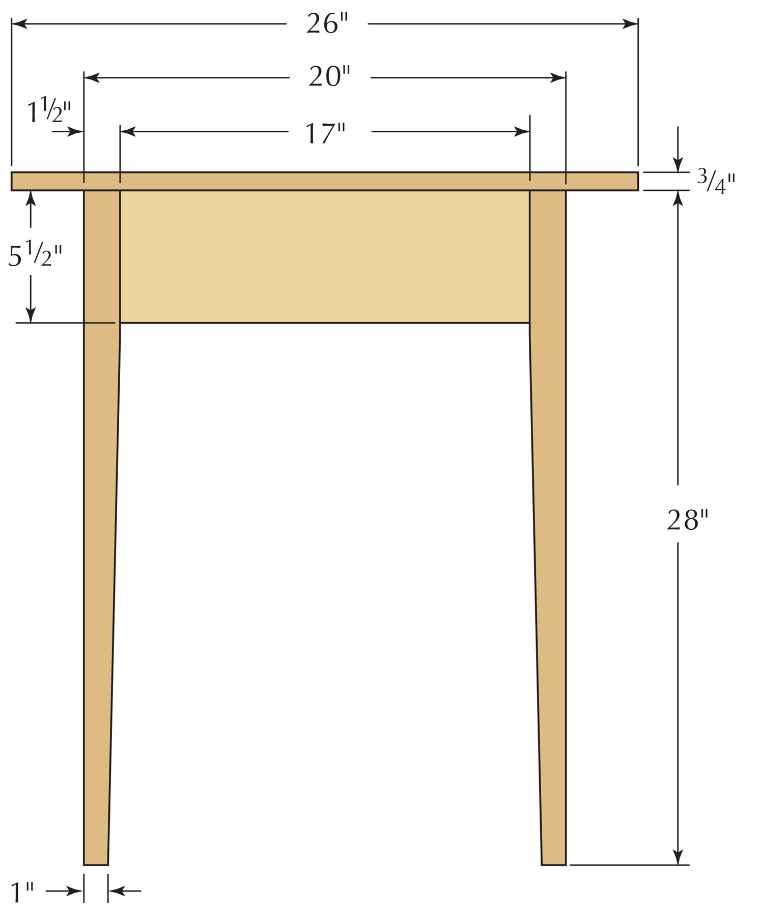 A Tapered-leg Table | Popular Woodworking