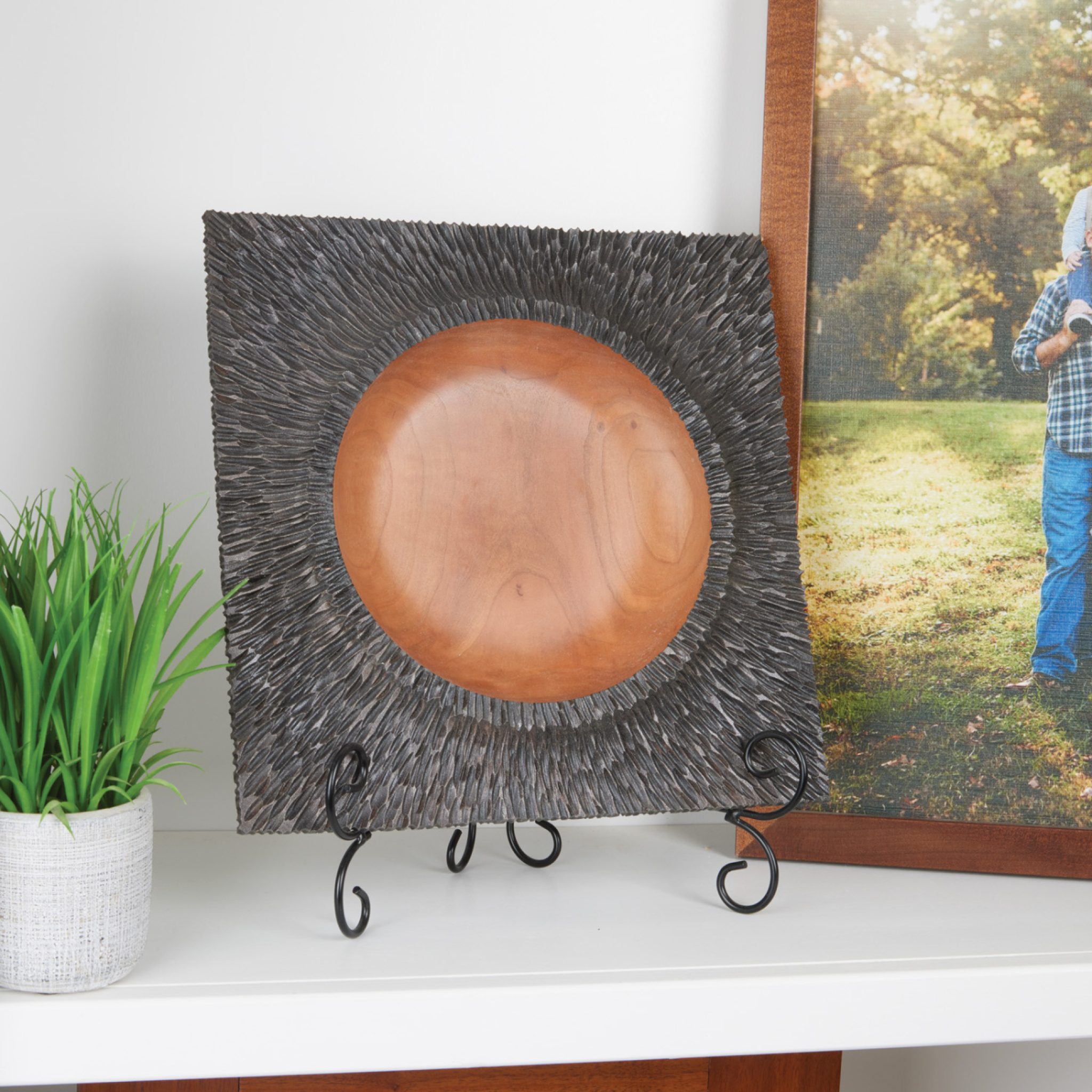 Square Platter with Textured Rim | Popular Woodworking